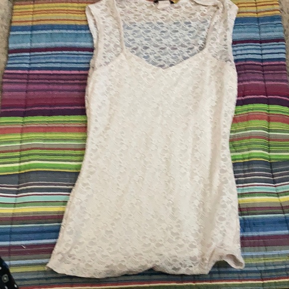 Tops | Deb Tank Top In Lace Design With Lining | Poshmark